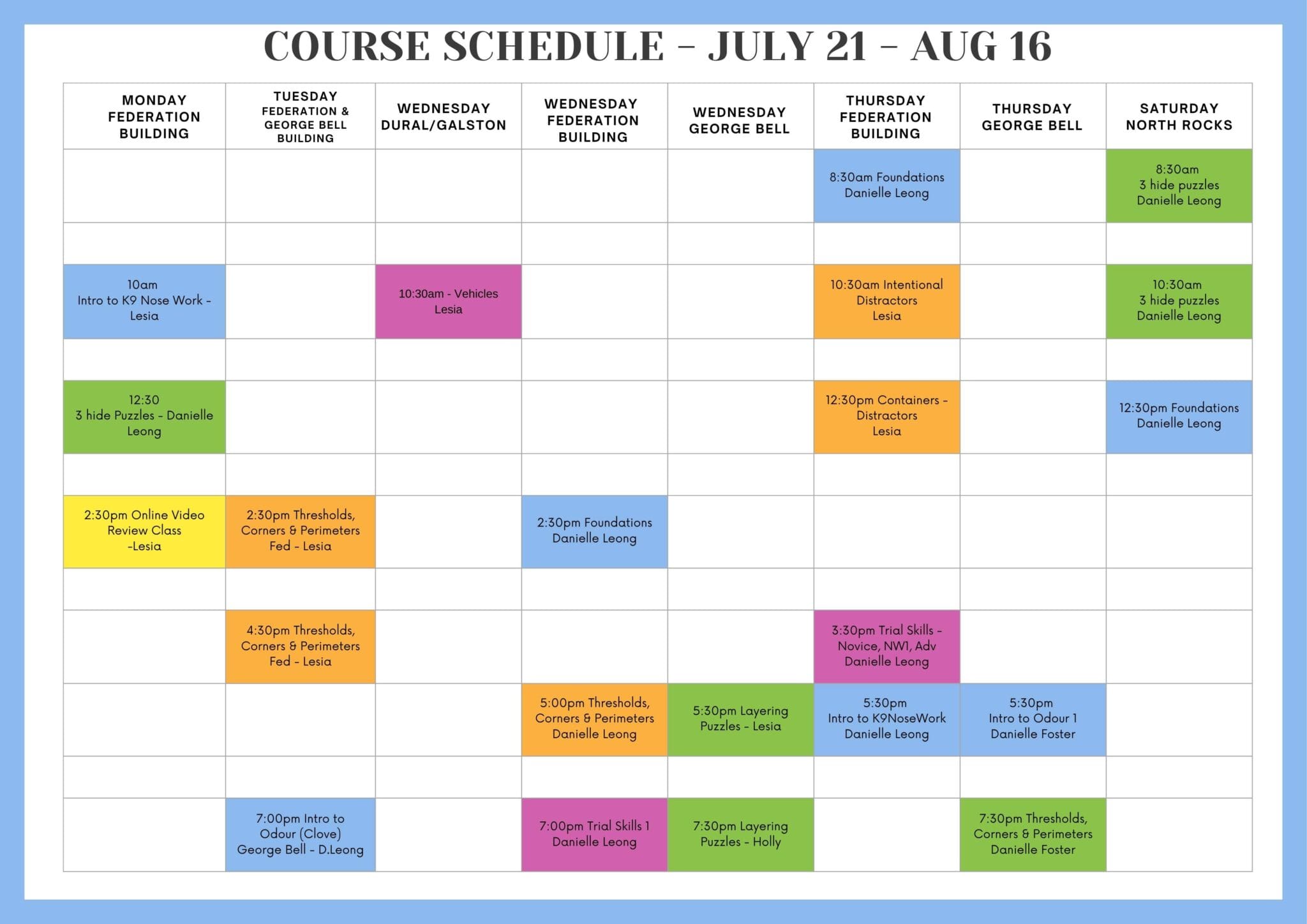 Classes Term 3A 2025 – K9 Nose Time